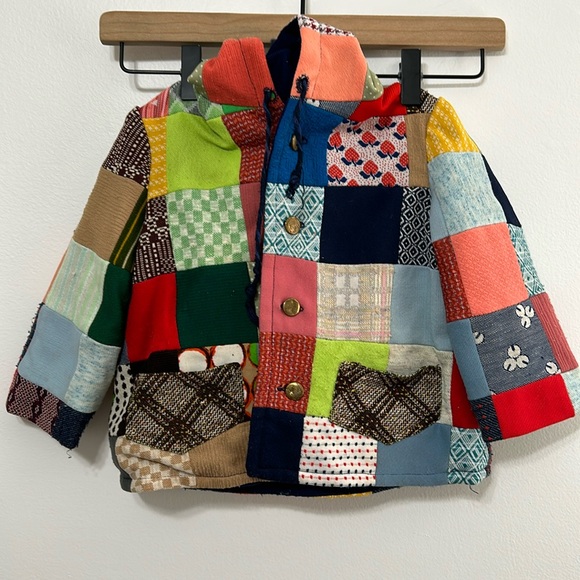 Vintage | Jackets & Coats | Vintage Kids Patchwork Quilt Hooded Jacket ...